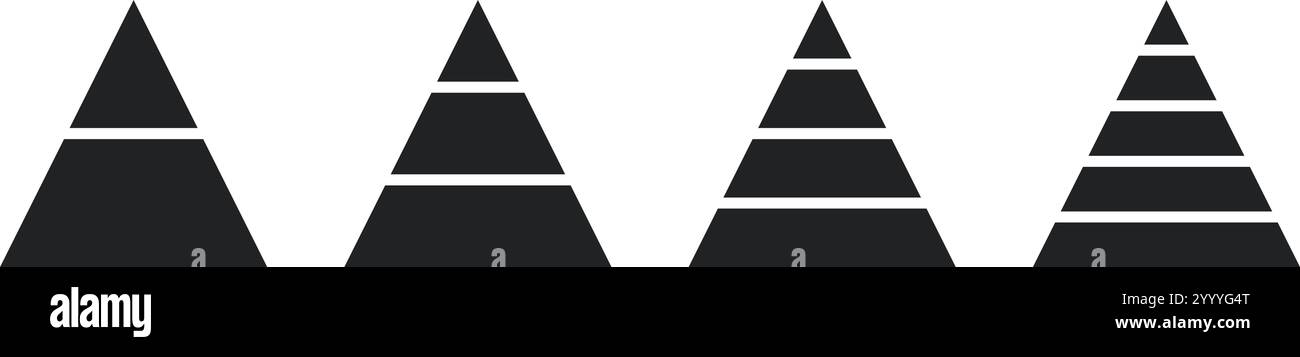 Niveaux de pyramide triangulaire. Diagramme pyramidal triangulaire ...