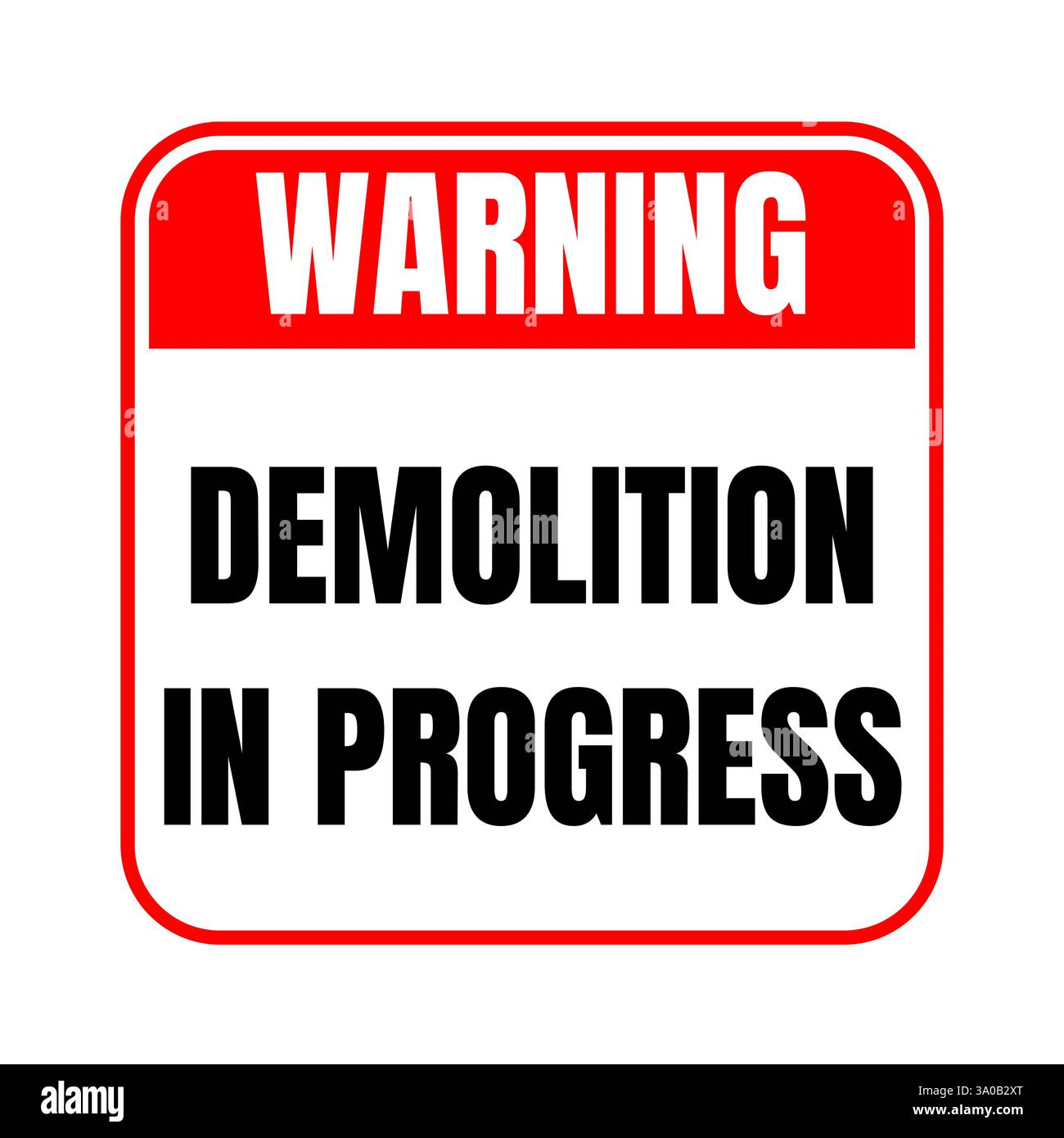 Warning demolition in progress sign Banque d'images détourées - Alamy