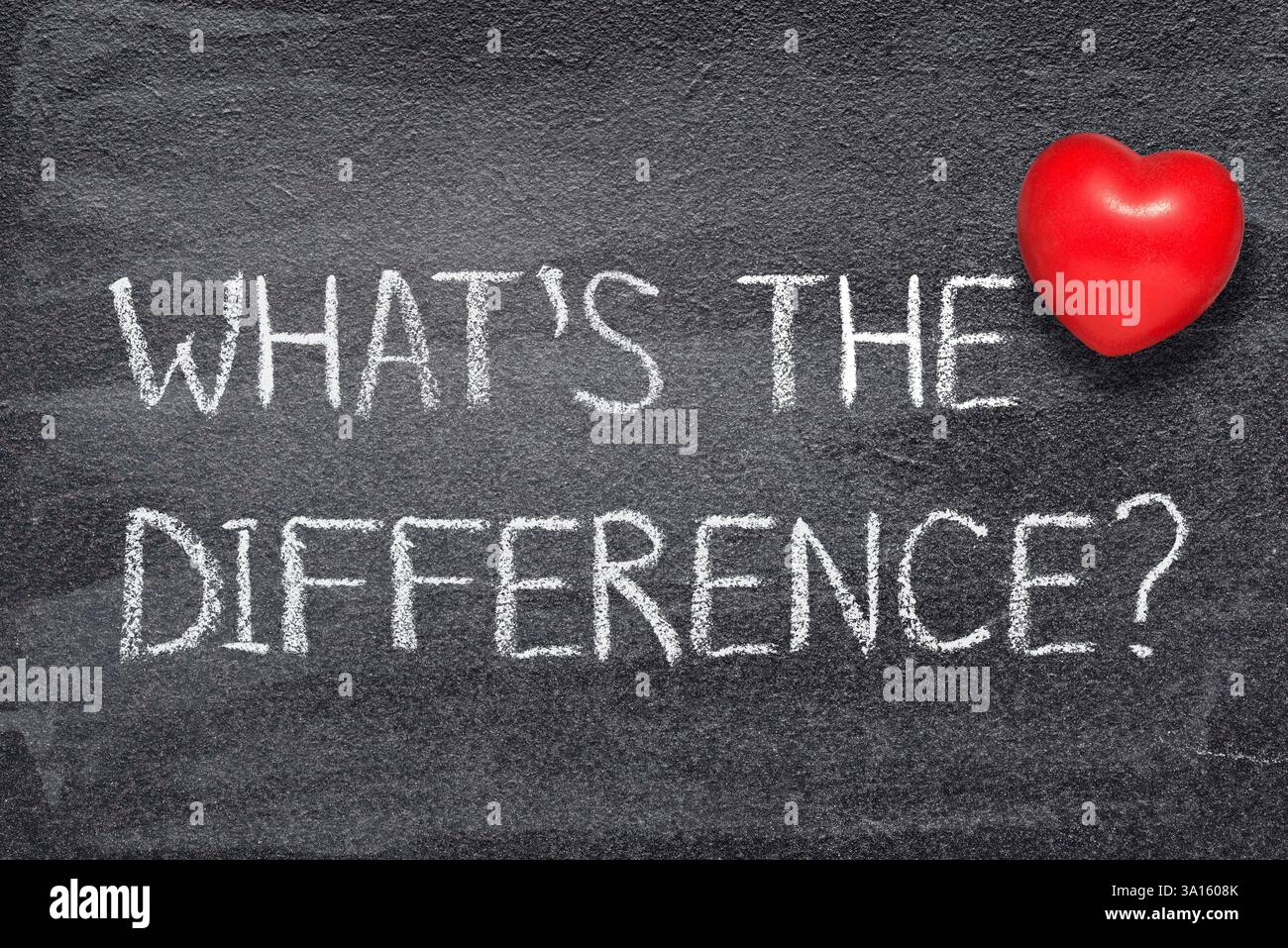 qu'est-ce que la phrase de différence écrit sur le tableau avec le ...