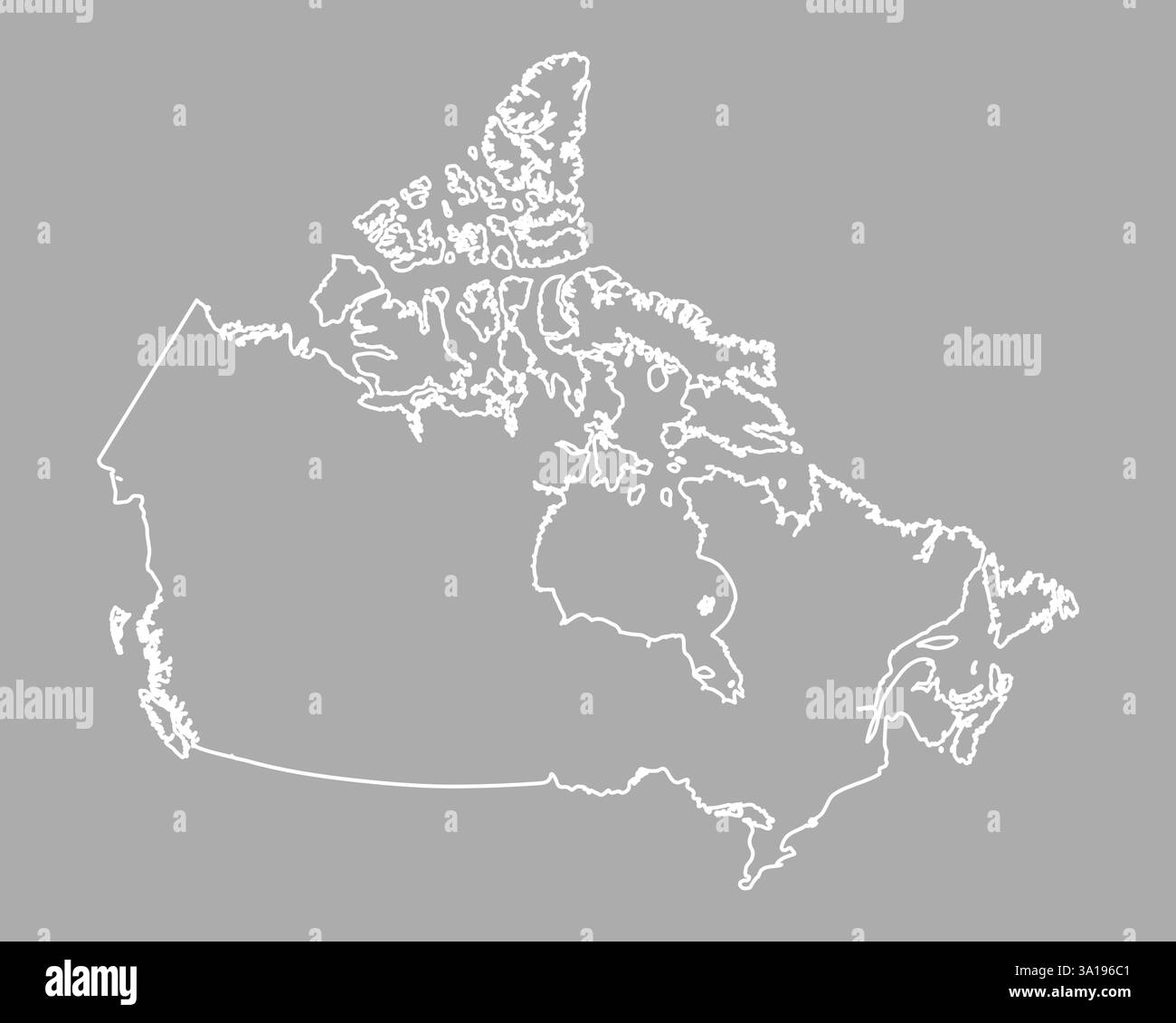 Canada map silhouette Banque d'images noir et blanc - Alamy