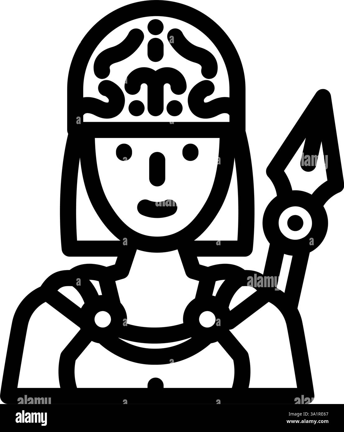 athena dieu grec ligne mythologie icône illustration vectorielle Image ...