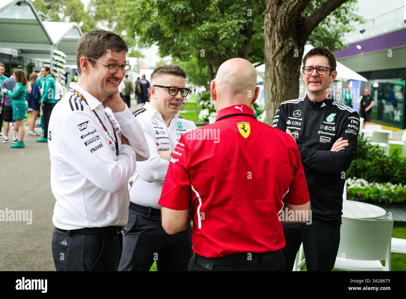 Melbourne, Australie. 13 mars 2025. BONNINGTON Peter, ingénieur de course de Mercedes AMG F1 ...