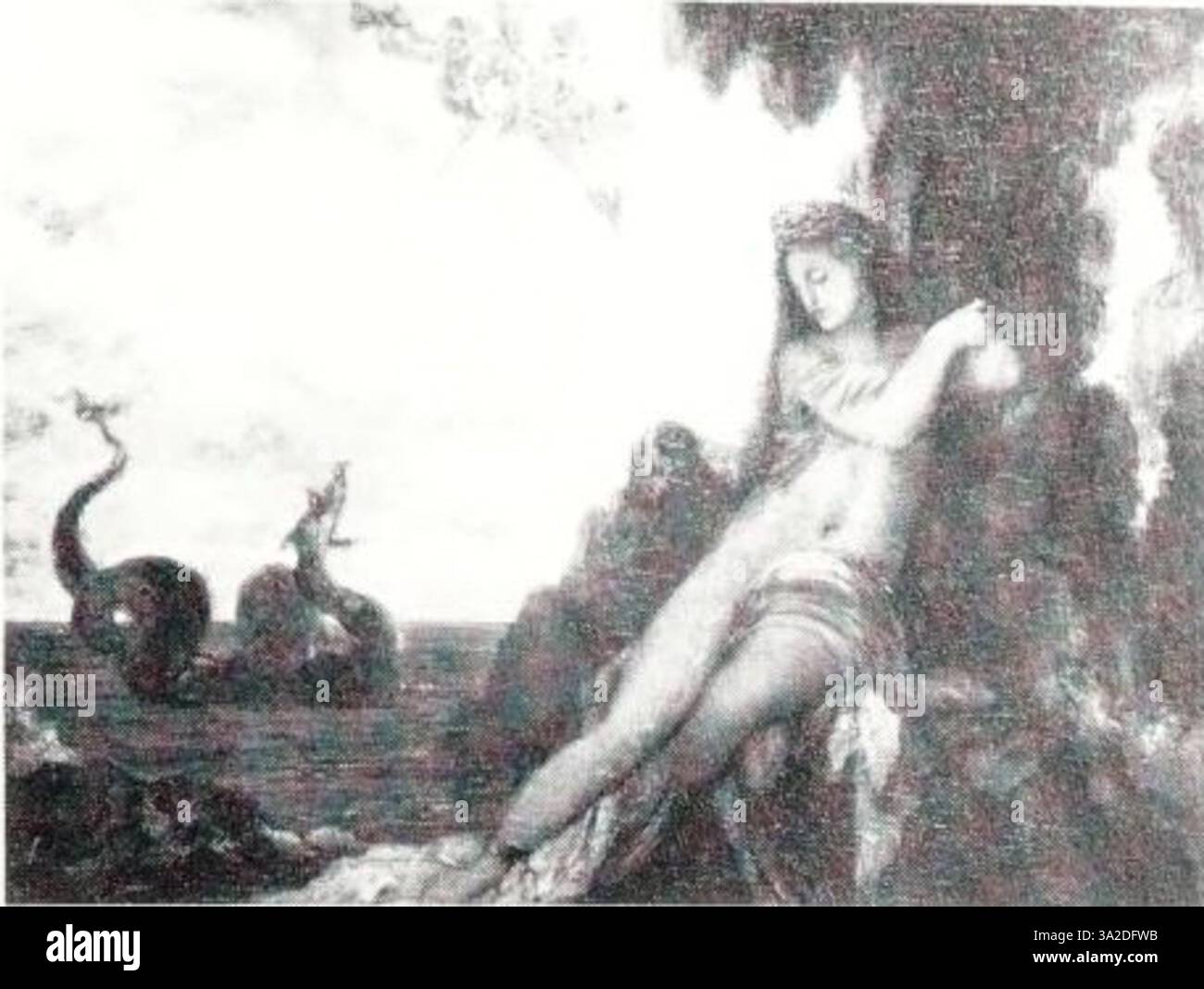 Persée et Andromède de Gustave Moreau (vers 1870) dépeint la scène ...