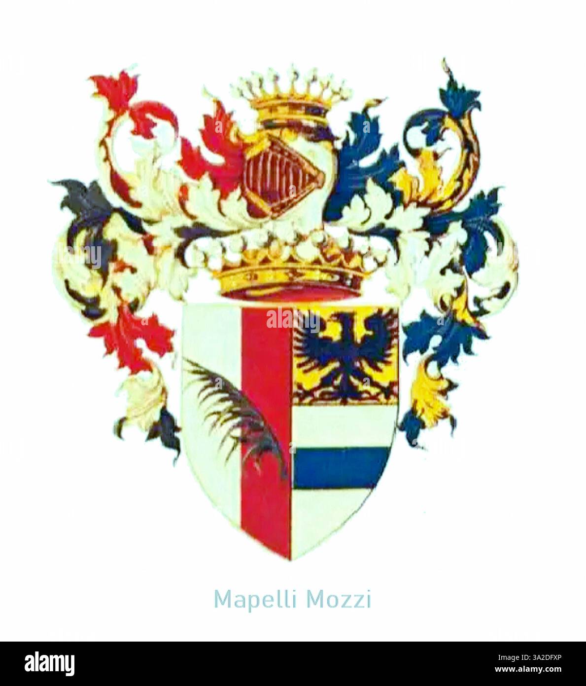 Les armoiries mozzi du Conte Mapelli, datant du XIXe siècle, présentent ...