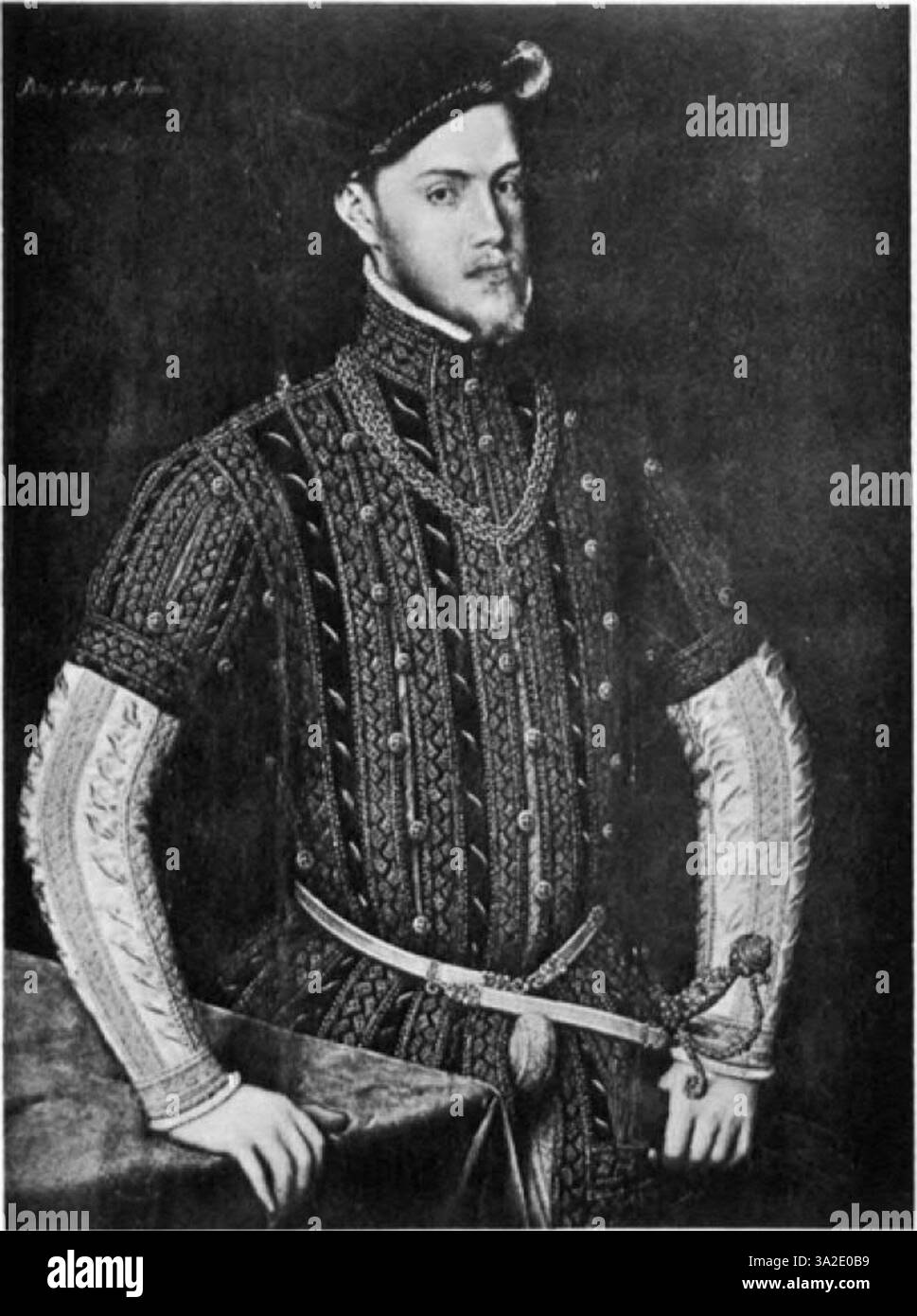 Ce portrait d'Antonis Mor montre une figure noble dans une tenue ...