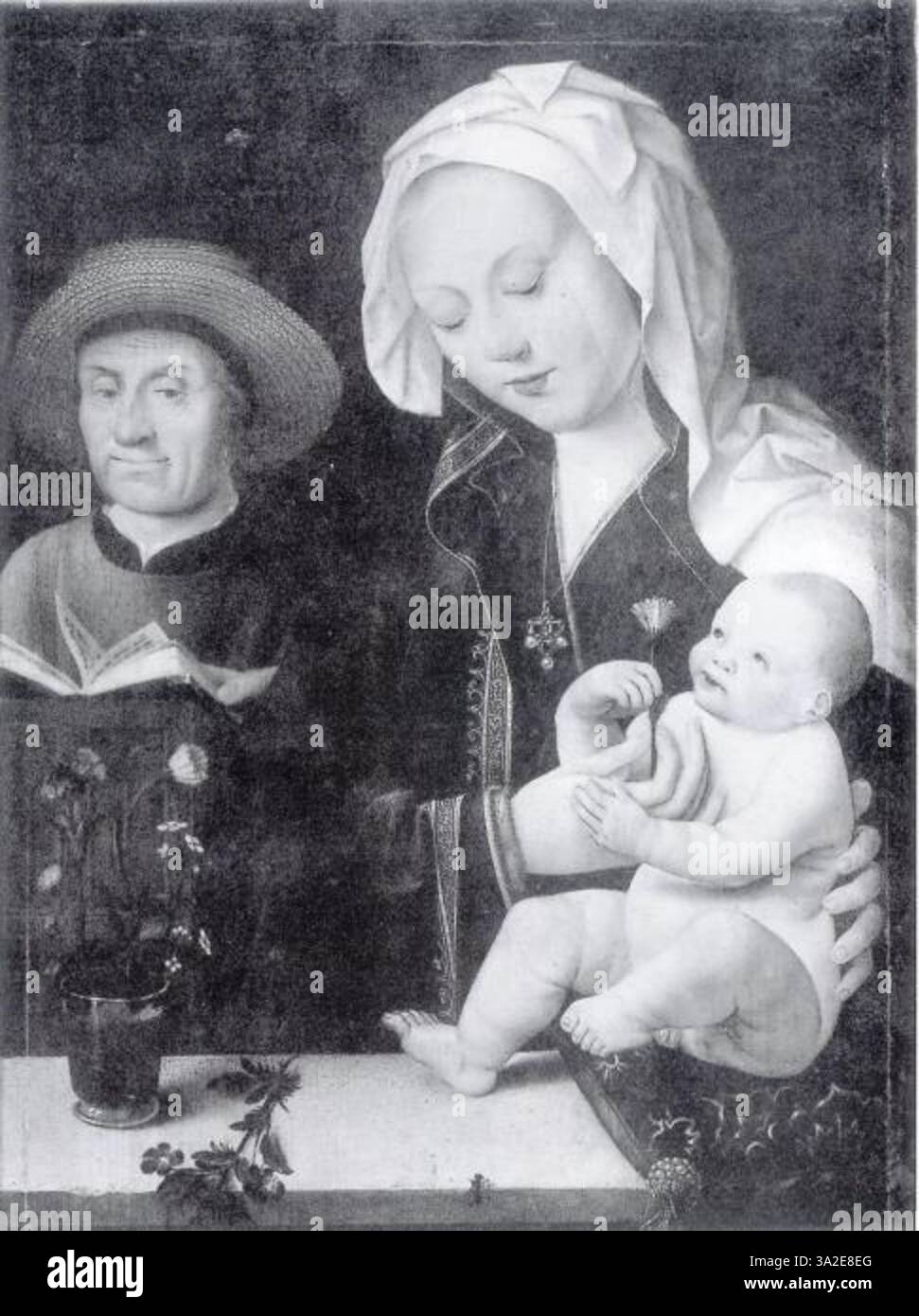 Ce tableau du XVIe siècle, d'après Joos van Cleve, présente la Sainte ...