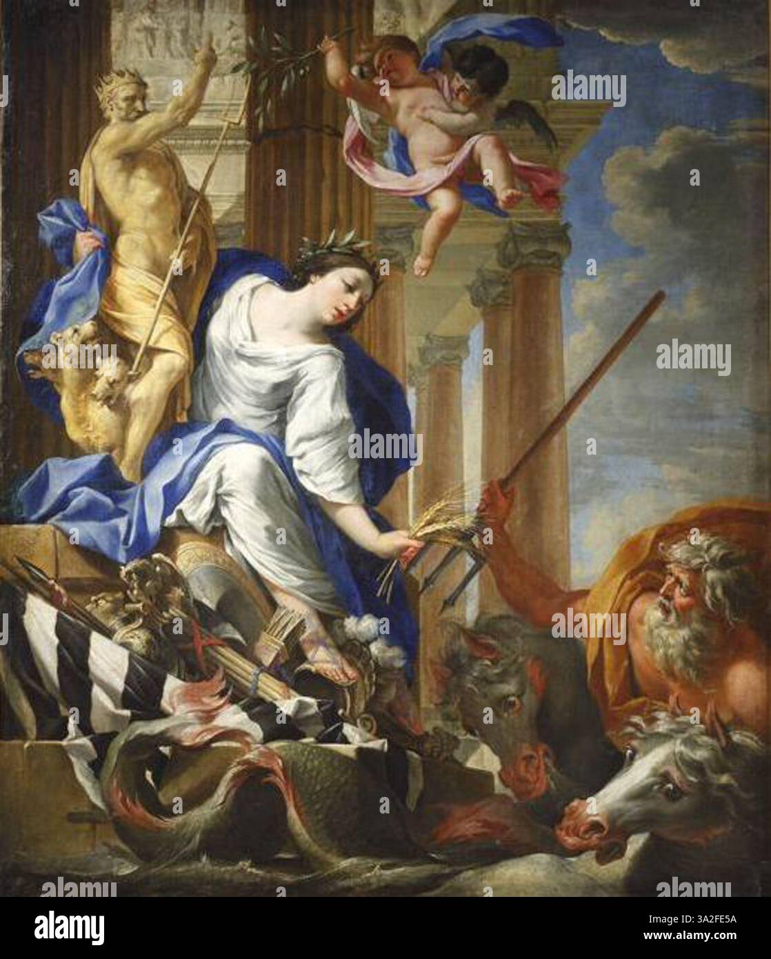 Cette peinture de Simon Vouet représente Cérès piétinant les symboles ...