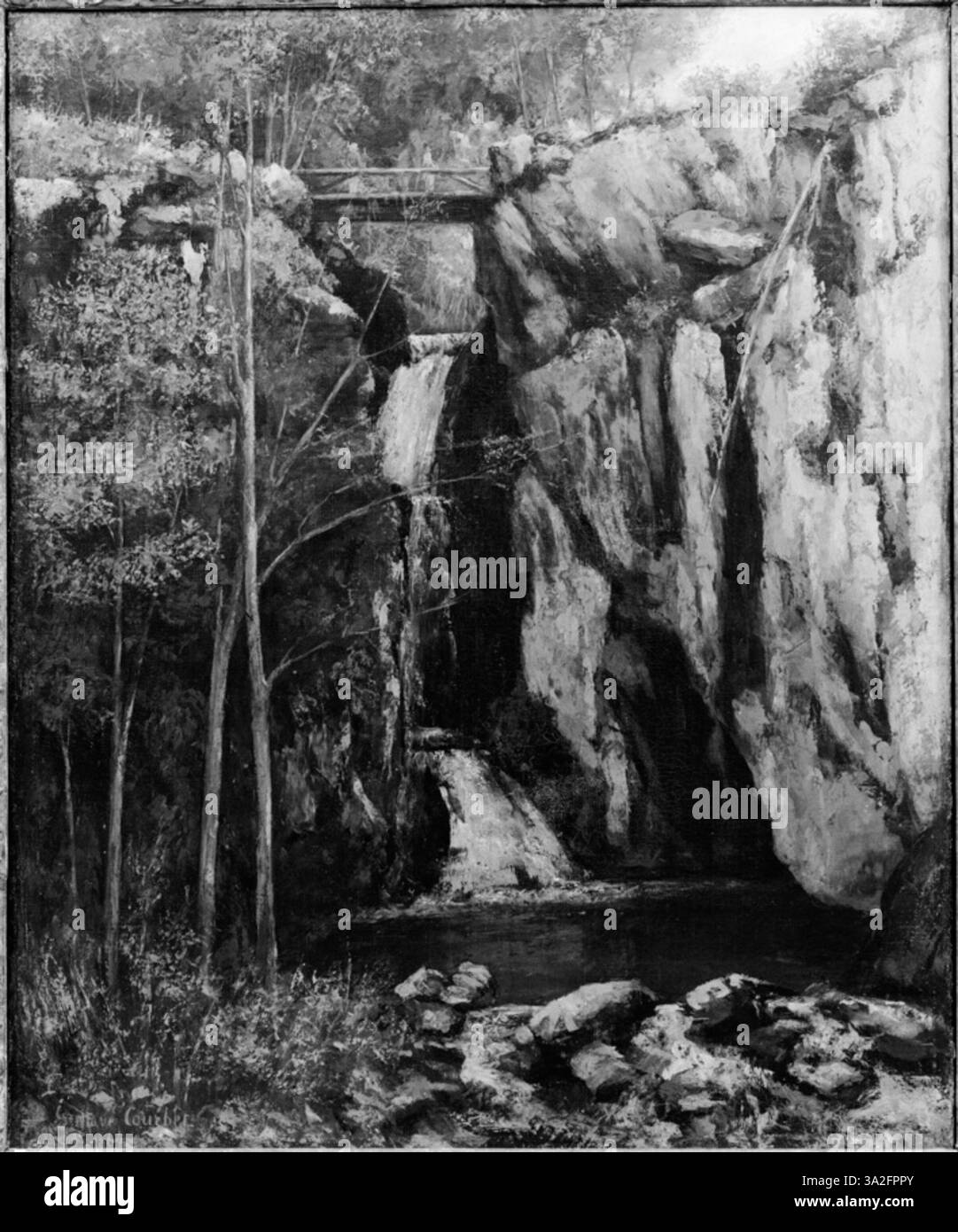 *Le Gour de Conche* de 1864 représente une scène naturelle avec une ...