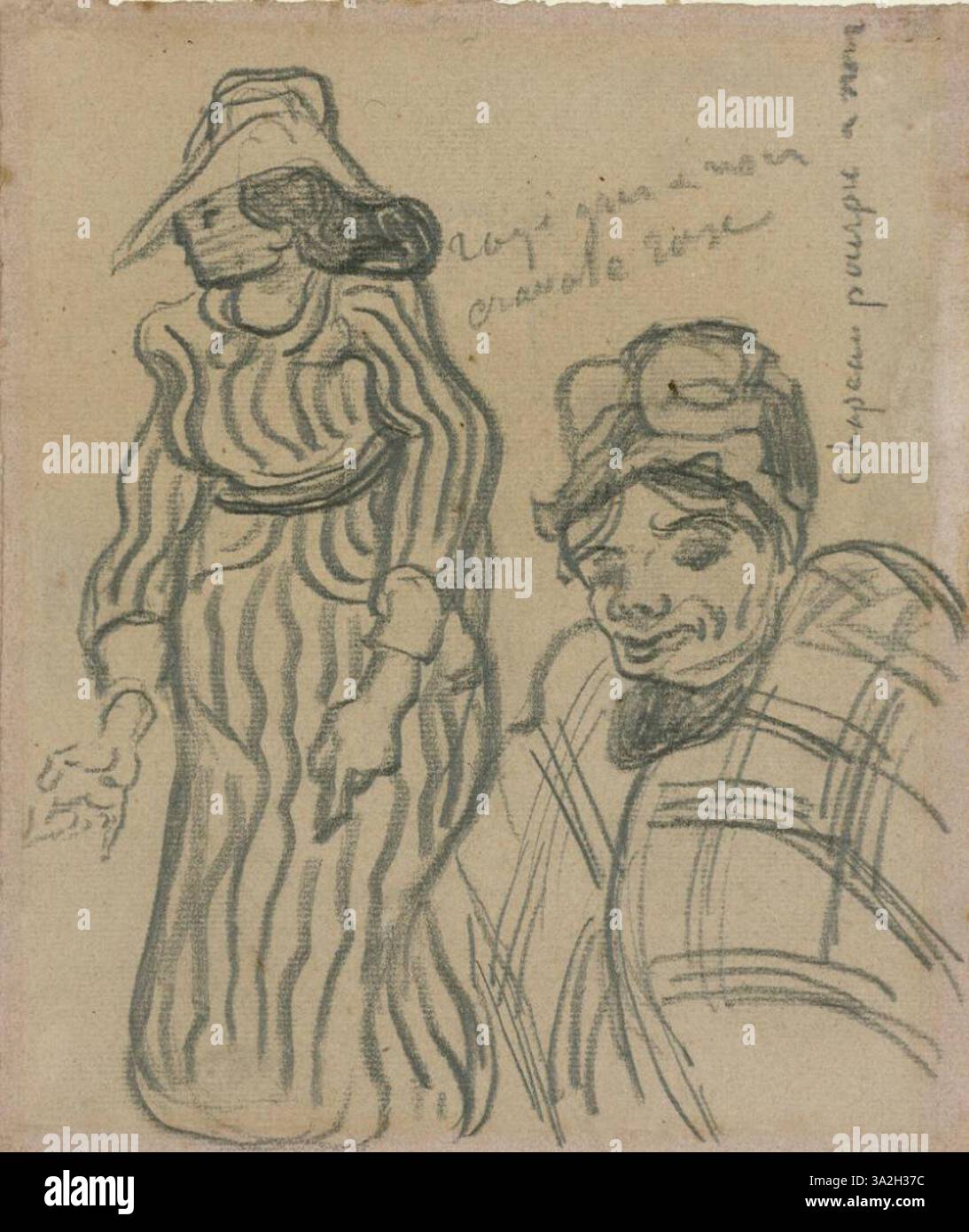 Cette étude de 1890 met en scène deux femmes, rendues dans le style ...