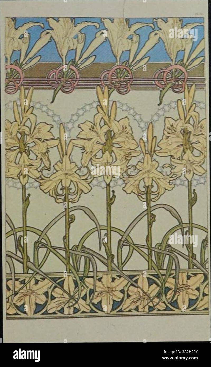 'Bridges, L31-9' d'Alphonse Mucha intègre des éléments ornementaux avec ...