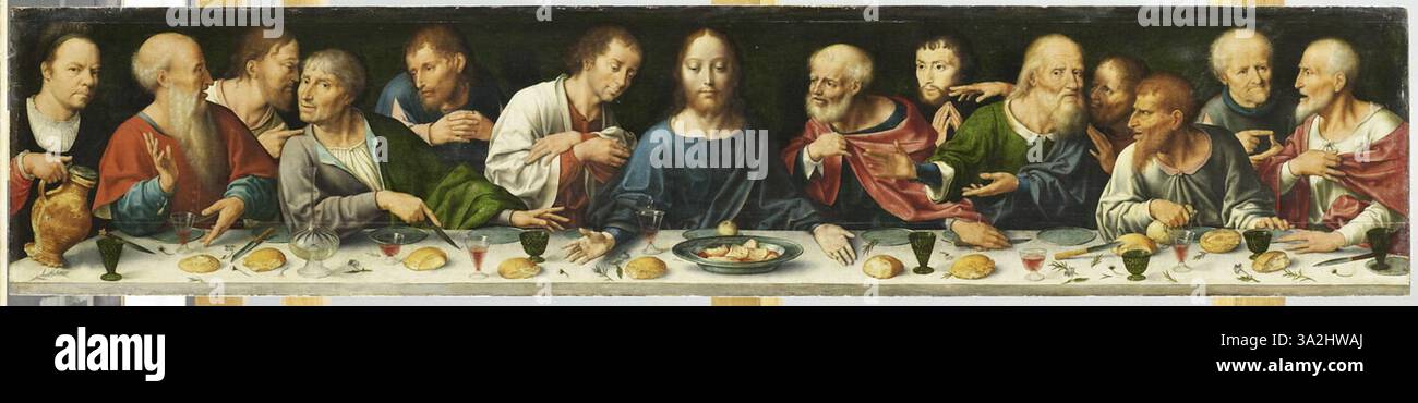 'Retable de la déploration du Christ' de Joos van Cleve, créé entre 1520 et 1525, représente la ...