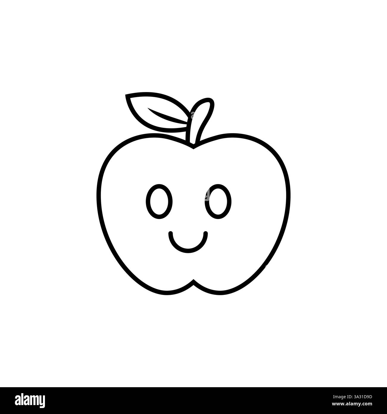 Dessin de pomme Banque d'images noir et blanc - Alamy