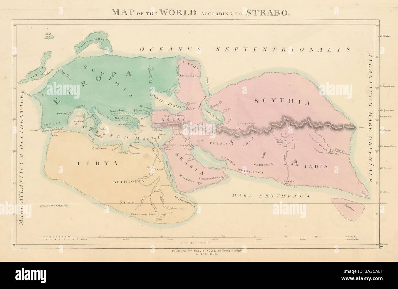 Carte du monde selon strabon ou strabo Banque de photographies et d ...