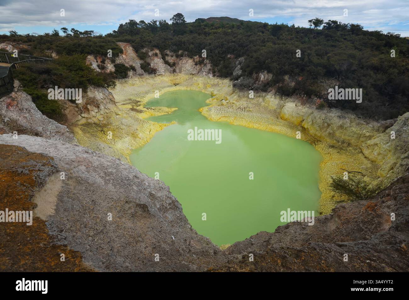 Rotorua. 20 mars 2025. Cette photo prise le 20 mars 2025 montre une vue ...