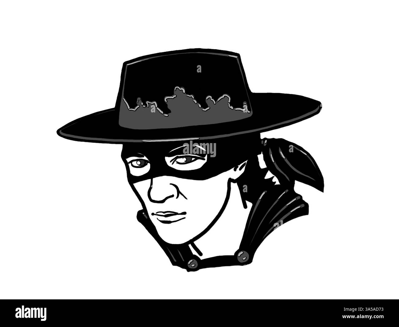 Zorro de dibujos animados Banque d'images noir et blanc - Alamy