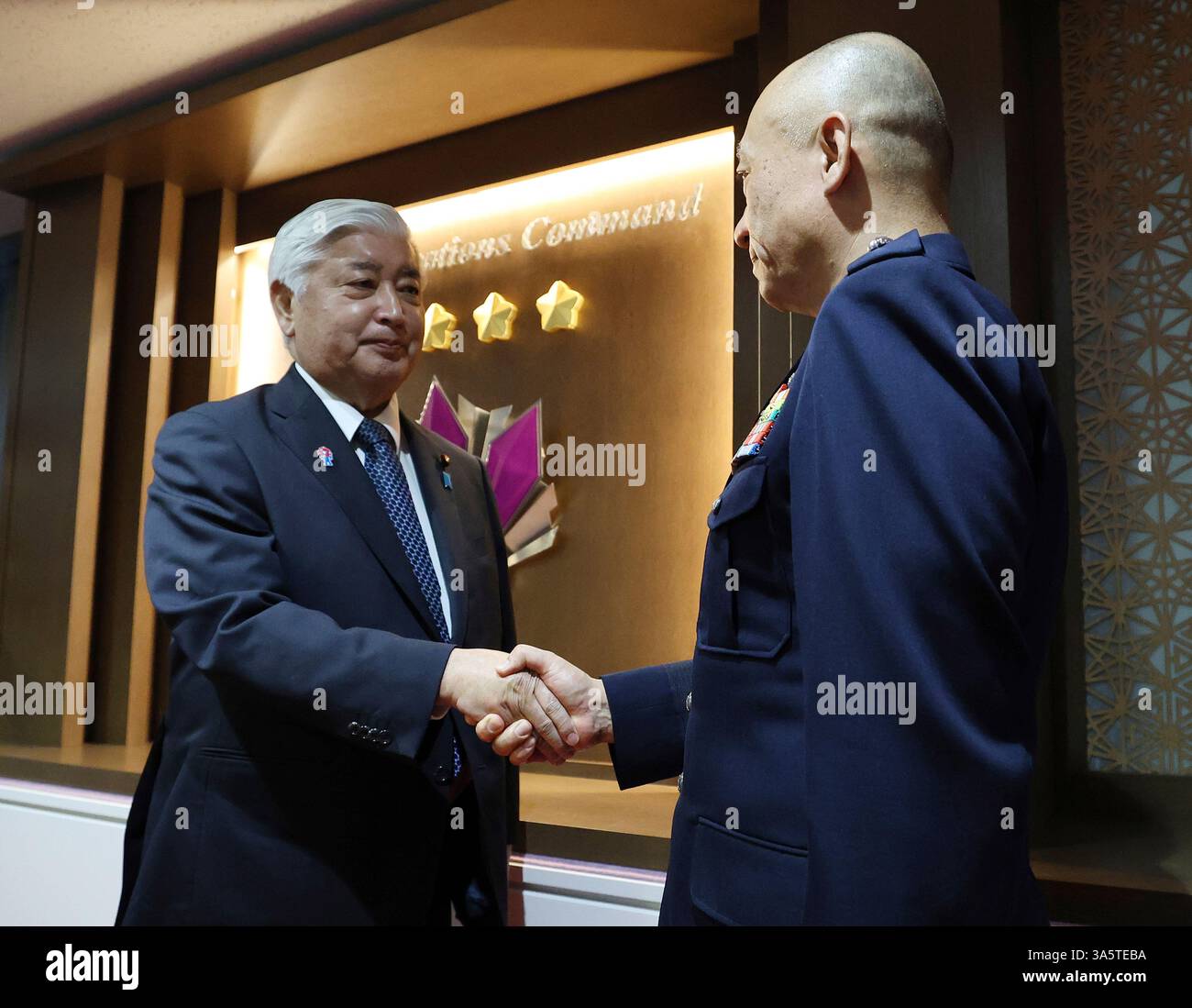 Defense MinisterGen Nakatani (L) and Air Force General Kenichiro Nagumo ...