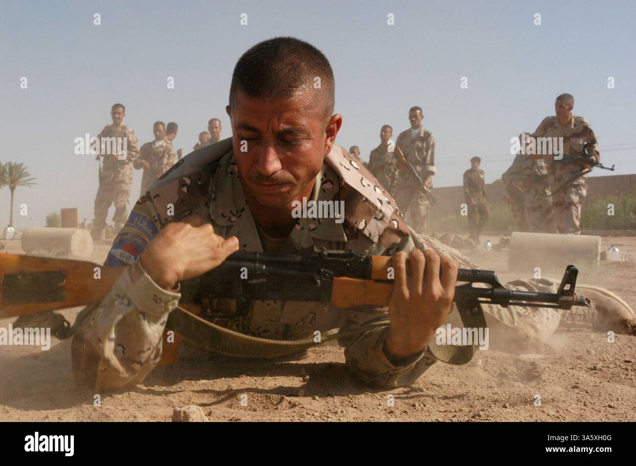 05 juin 2004 ; Camp Ramadi, Irak ; Un commando avec le 60e corps de ...