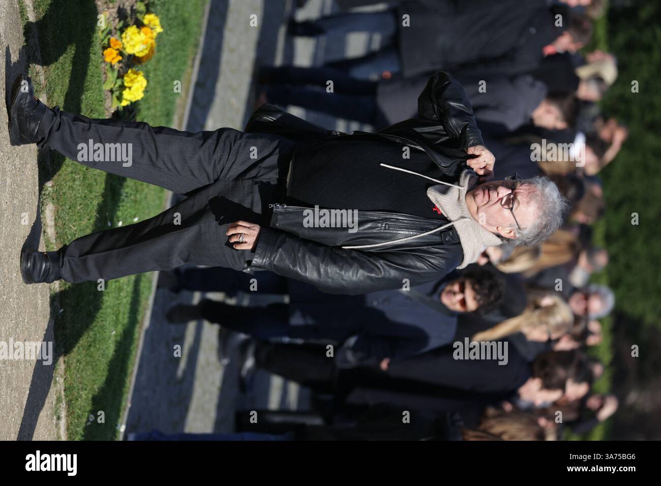 Paris, France. 26 mars 2025. Dominique Besnehard aux funérailles de l ...