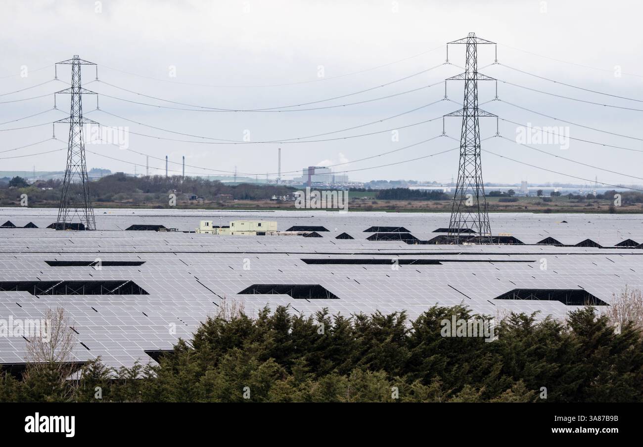 Une vue générale du parc solaire de Cleve Hill, le plus grand projet de ...