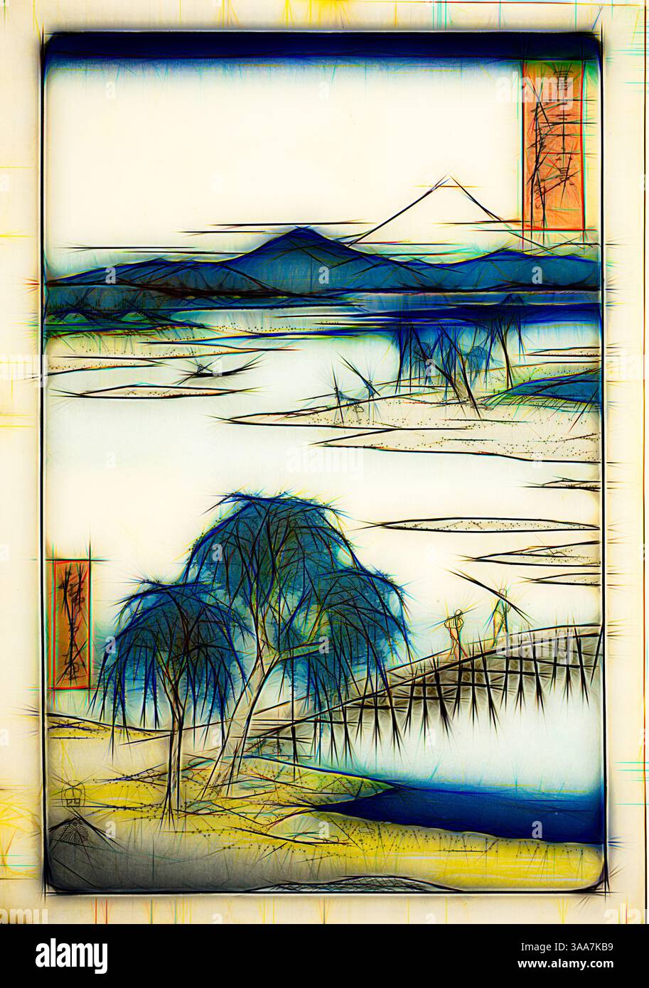 Un paysage serein avec des montagnes vallonnées et un plan d'eau ...