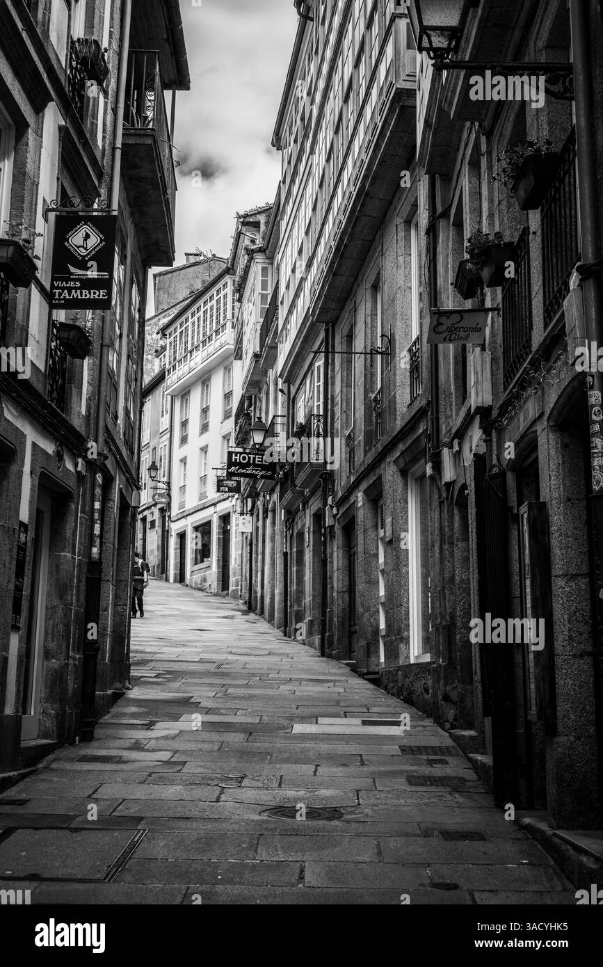 Espagne centre historique Banque d'images noir et blanc - Alamy
