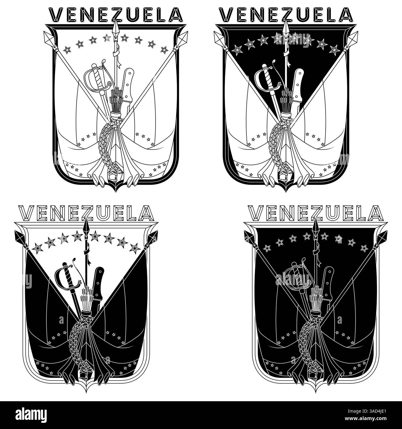 Drapeau du Venezuela avec des armes d'indépendance, symbole de l ...