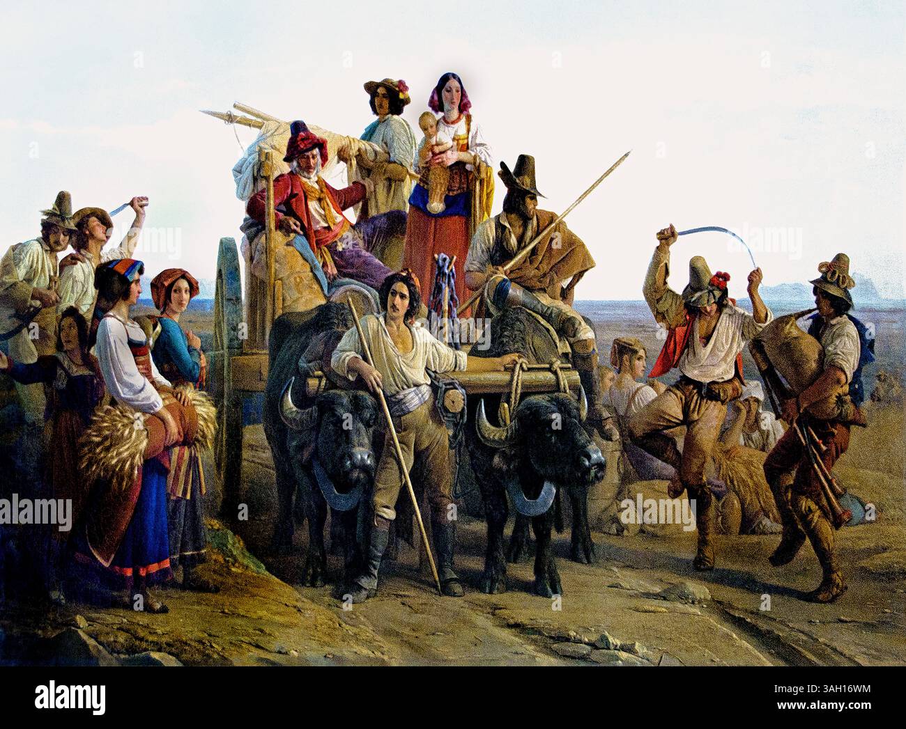 L'arrivée des moissonneurs dans les marais Pontins 1830 par Léopold ...