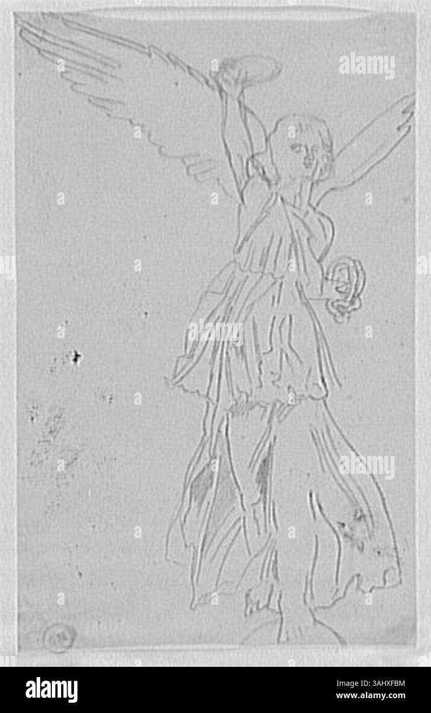 Cette étude de Gustave Moreau représente un ange tenant une couronne ...