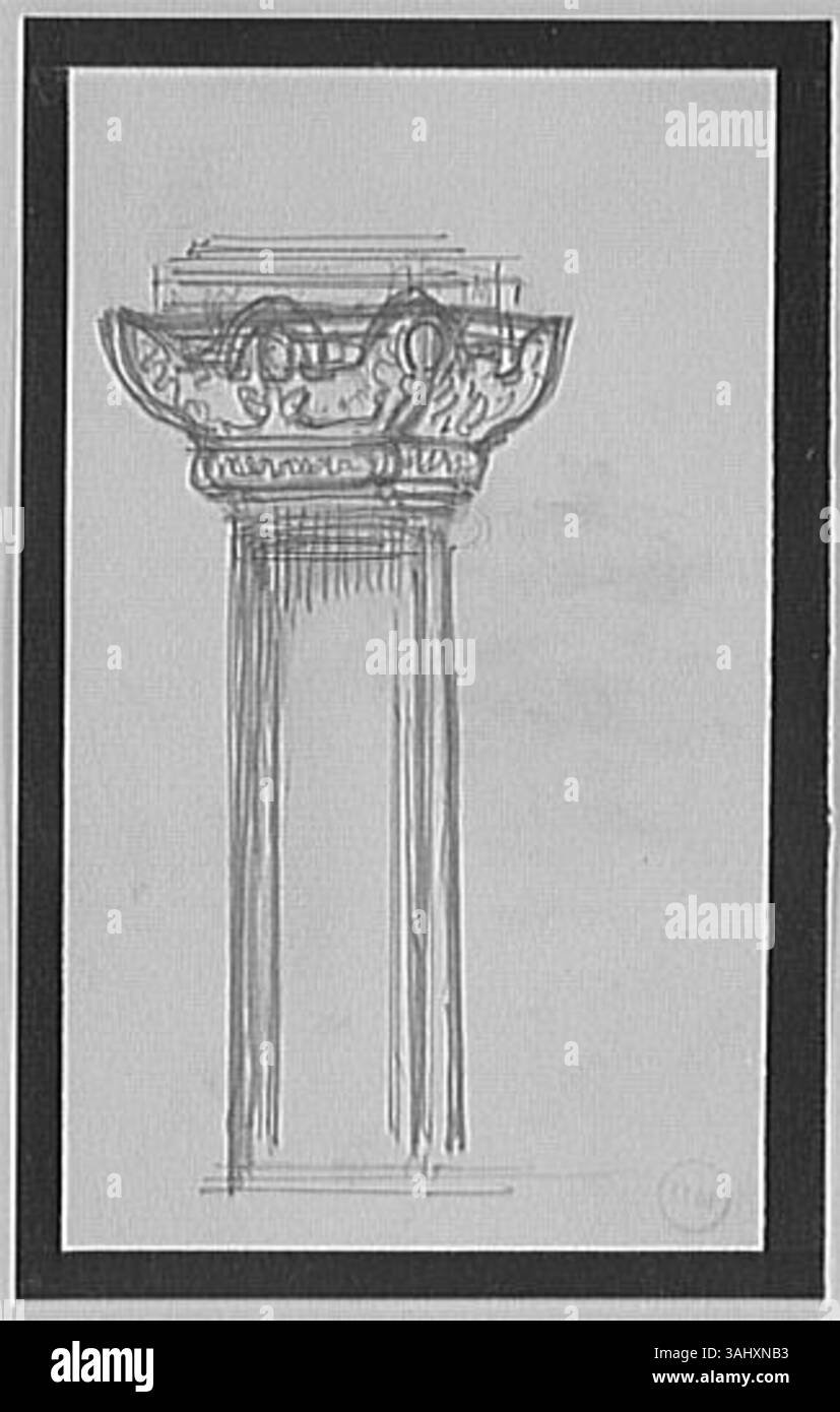 « Étude de colonne à chapiteau » de Gustave Moreau, créée entre 1850 et ...