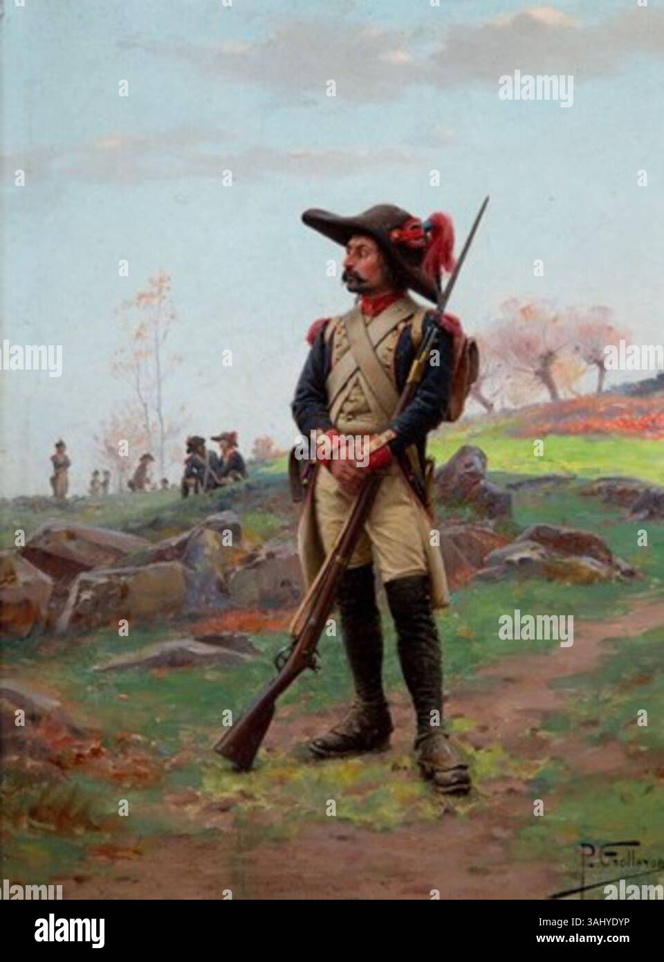Le tableau du XIXe siècle de Paul Grolleron, « Grenadier », représente ...