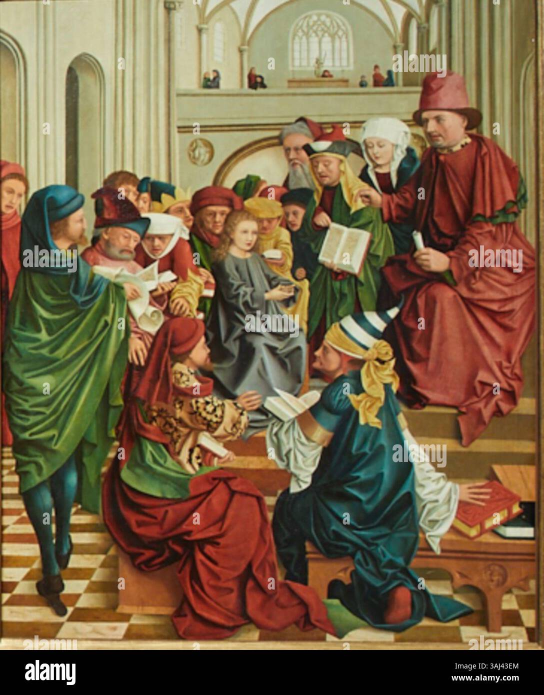 Œuvre du XIVe siècle du Meister von Mondsee, illustrant Jésus parmi les ...
