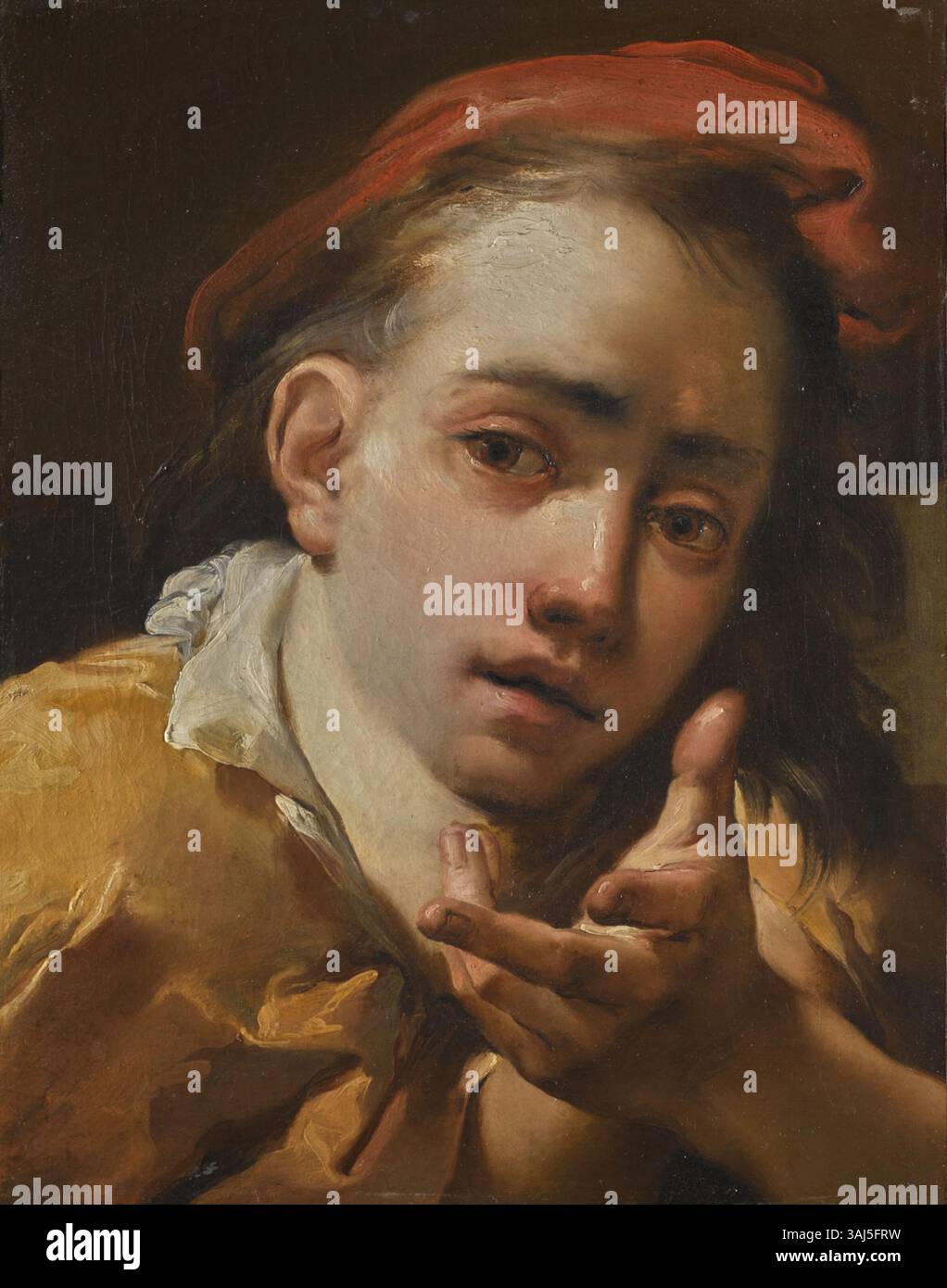 Le portrait de Gaetano Gandolfi met en scène un jeune homme dans une ...