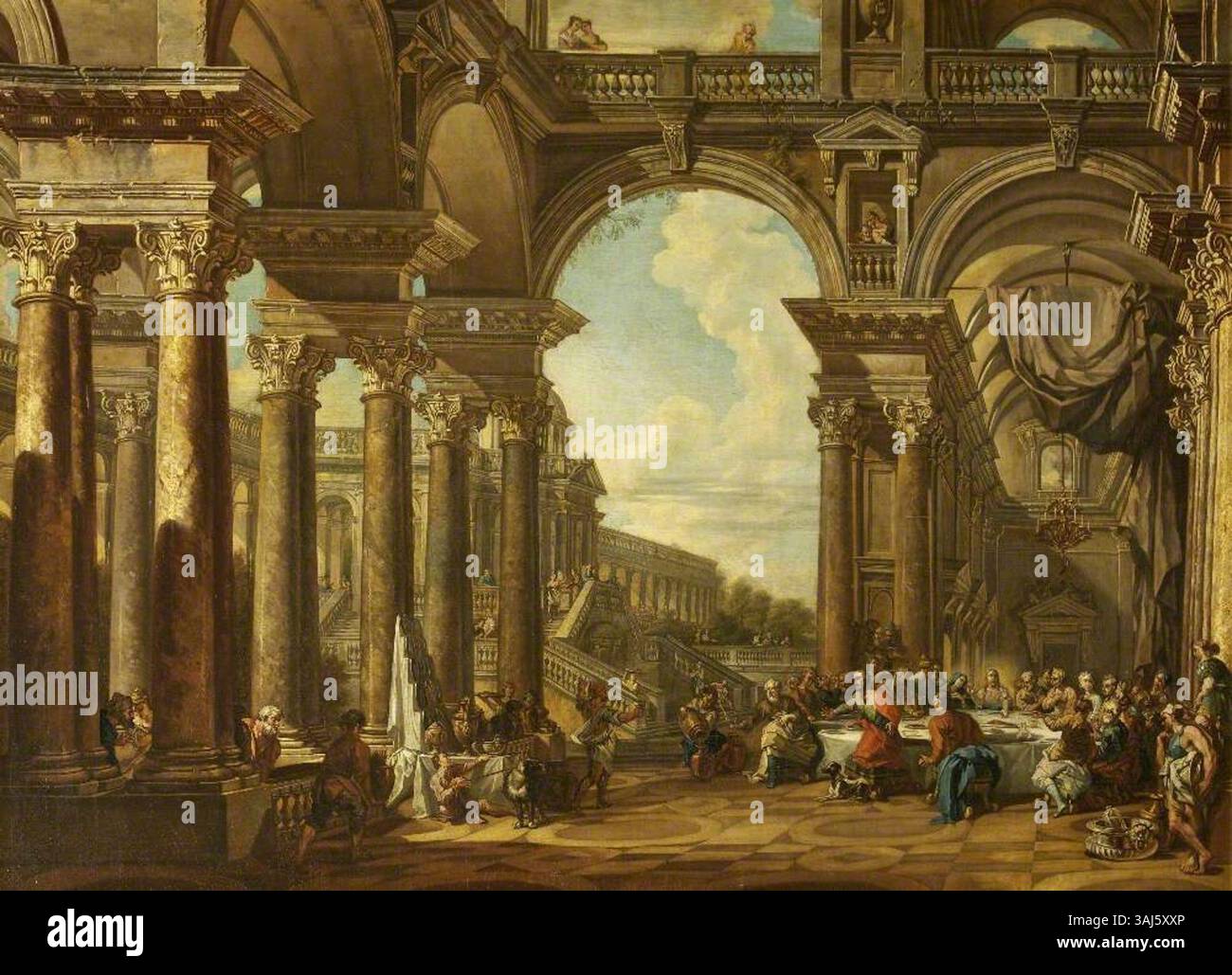 Ce tableau du XVIIIe siècle, attribué à Giovanni Paolo Panini ...