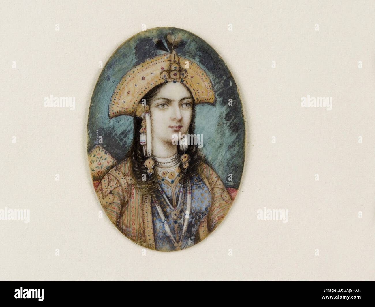 Le portrait du XVIIe siècle de Mumtaz Mahal, peint à l'aquarelle sur ...