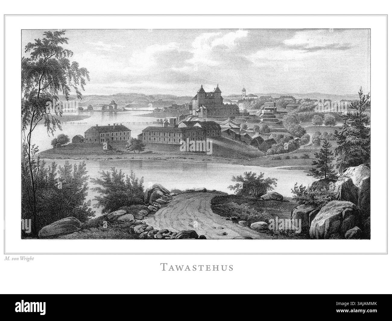 Cette lithographie de Magnus von Wright, réalisée entre 1845 et 1852 ...