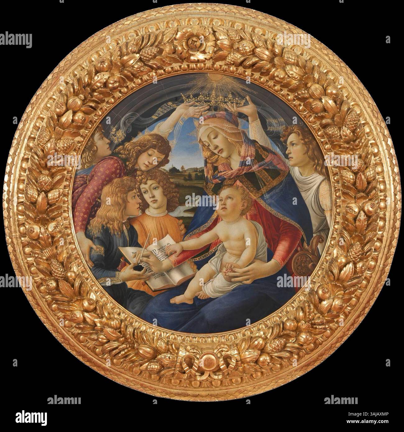 Madonna del Magnificat de Sandro Botticelli (c. 1483) représente la ...