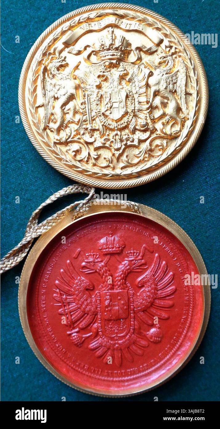 Sceau royal du Freiherrendiplom de Johann Töply von Hohenvest, décerné ...