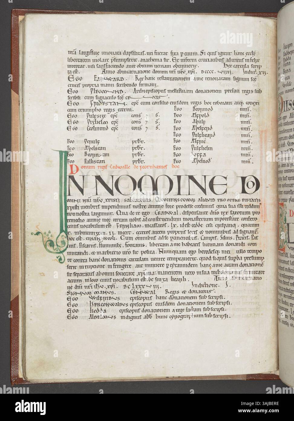 Le Codex Wintoniensis (le Cartulary de Saint-Swithun), datant de 1130 à ...