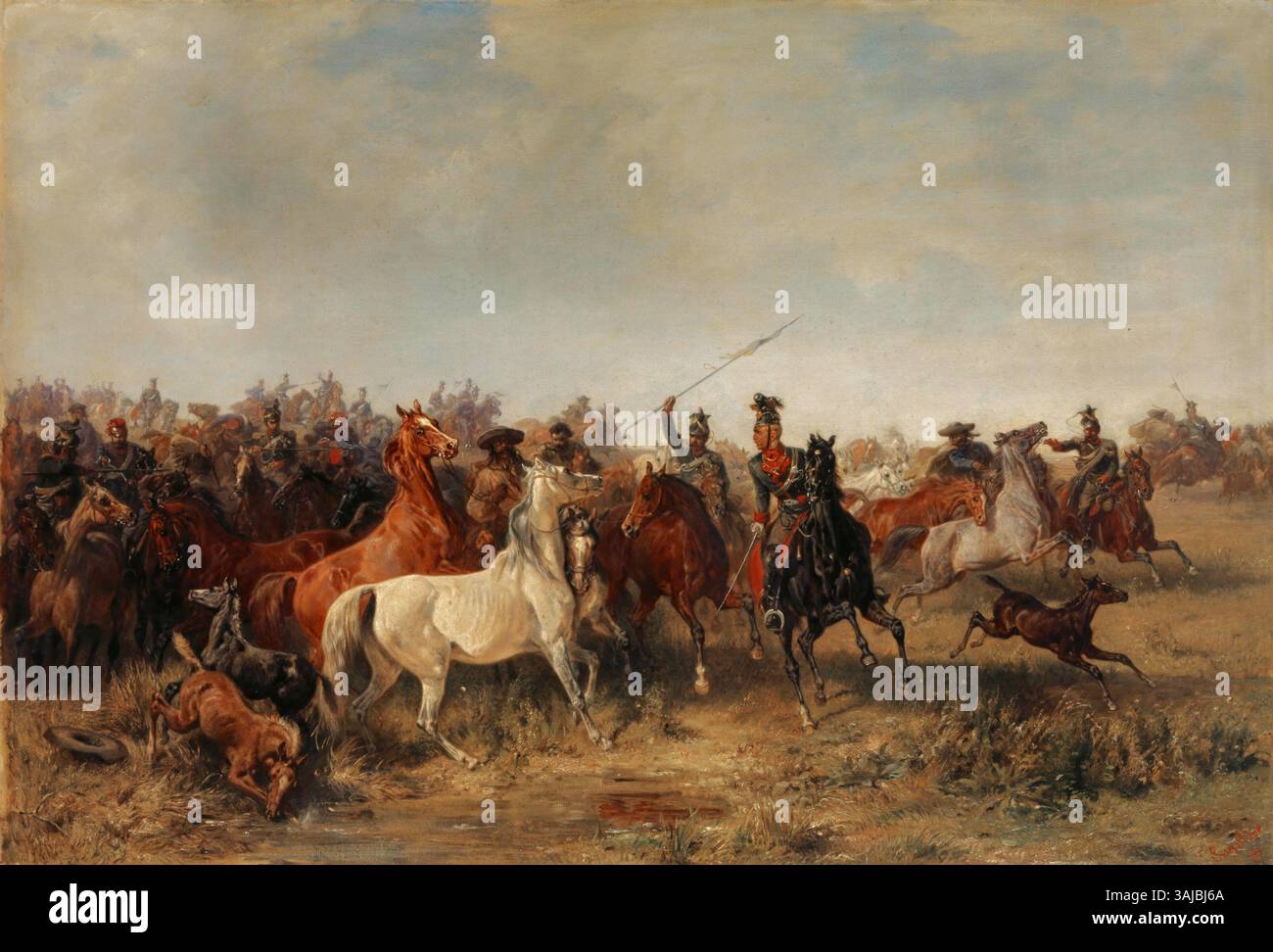 Le tableau de Franz Adam de 1863 représente des Uhlans autrichiens ...