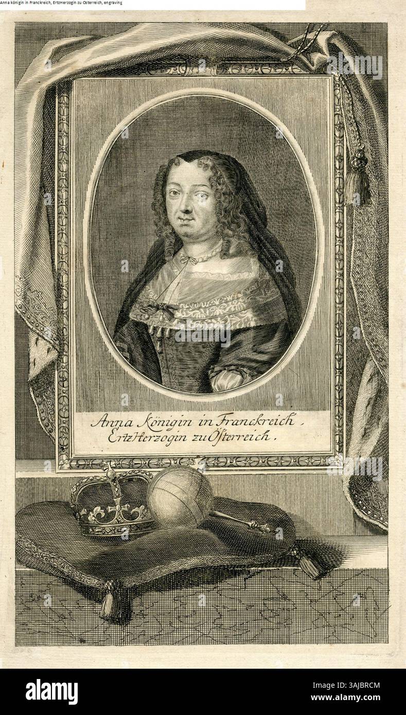 Cette gravure du XVIIe siècle d'Elias Widemann représente Anne d ...
