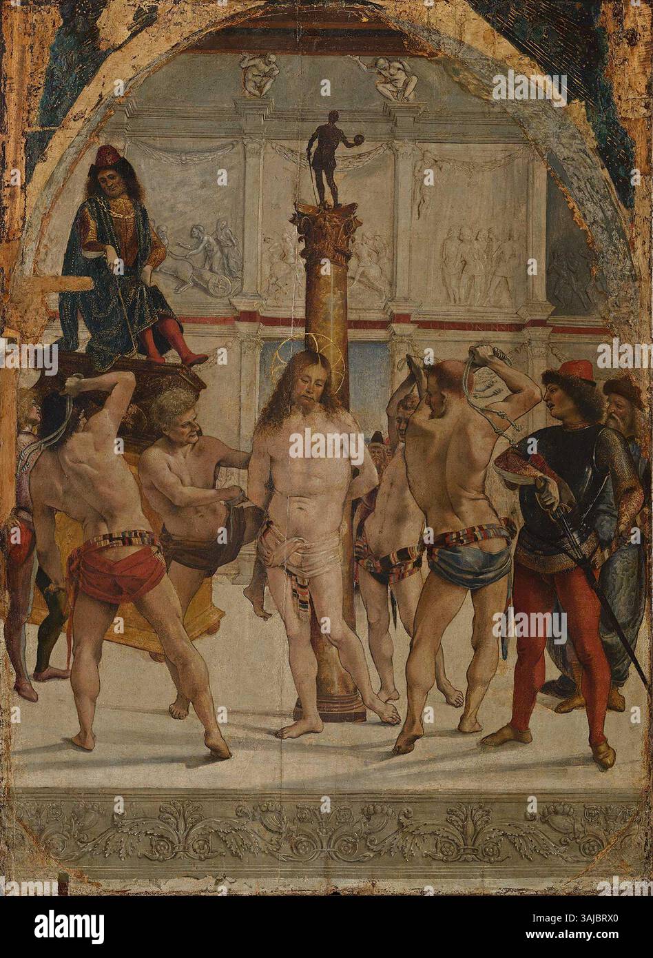 La flagellation du Christ par Luca Signorelli, v. 1482-1485. Tempera ...