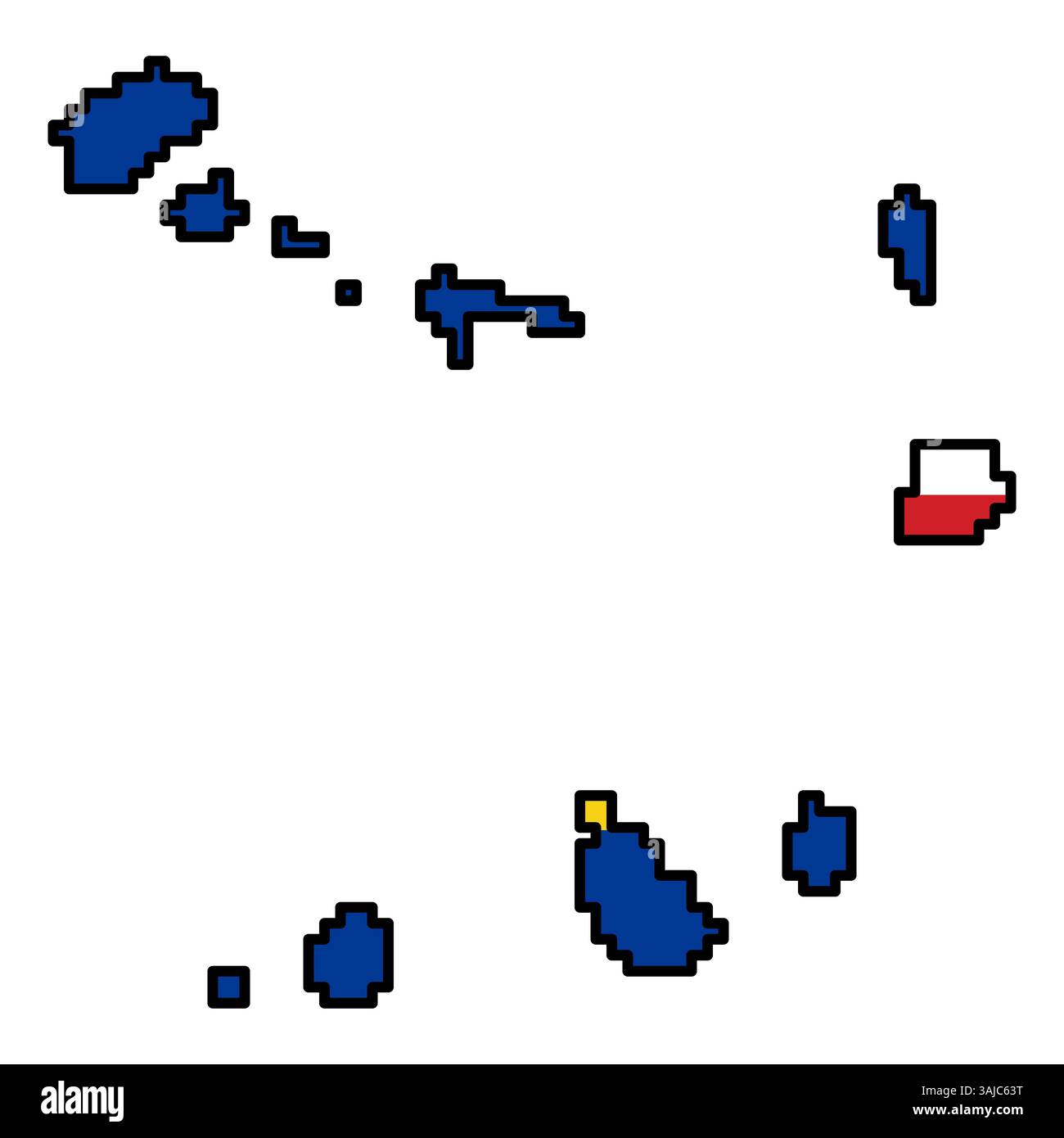 Icônes pixelisées de carte du monde dans le style 8 bits, représentant ...