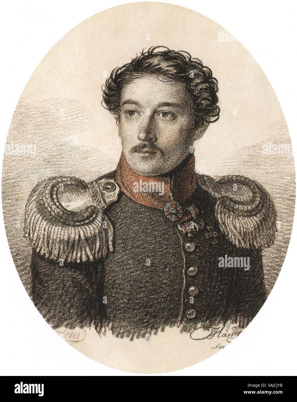 Ce portrait de Karl Hampeln, réalisé en 1822, représente Nikolaï ...