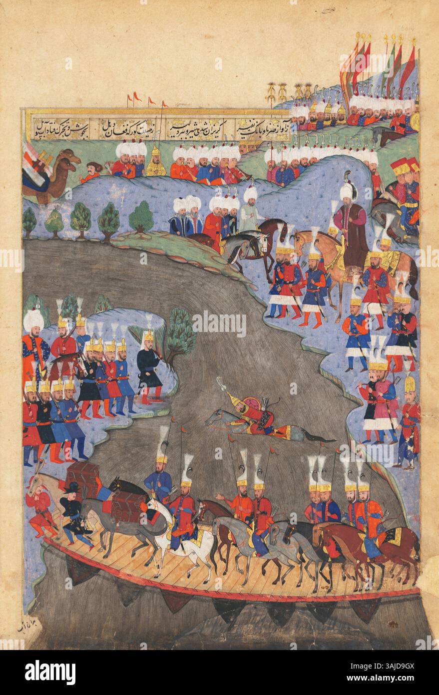 Cette miniature de 1579 de l'histoire du sultan Süleyman, illuminée par ...