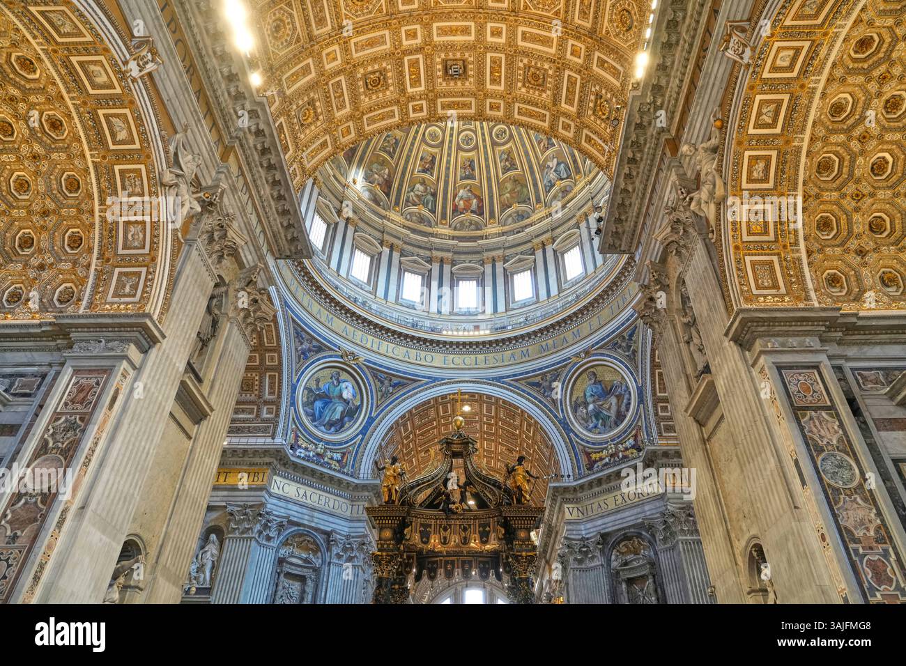 St. Peter's Basilica is pictured during a press tour to present the recent restoration of the ...