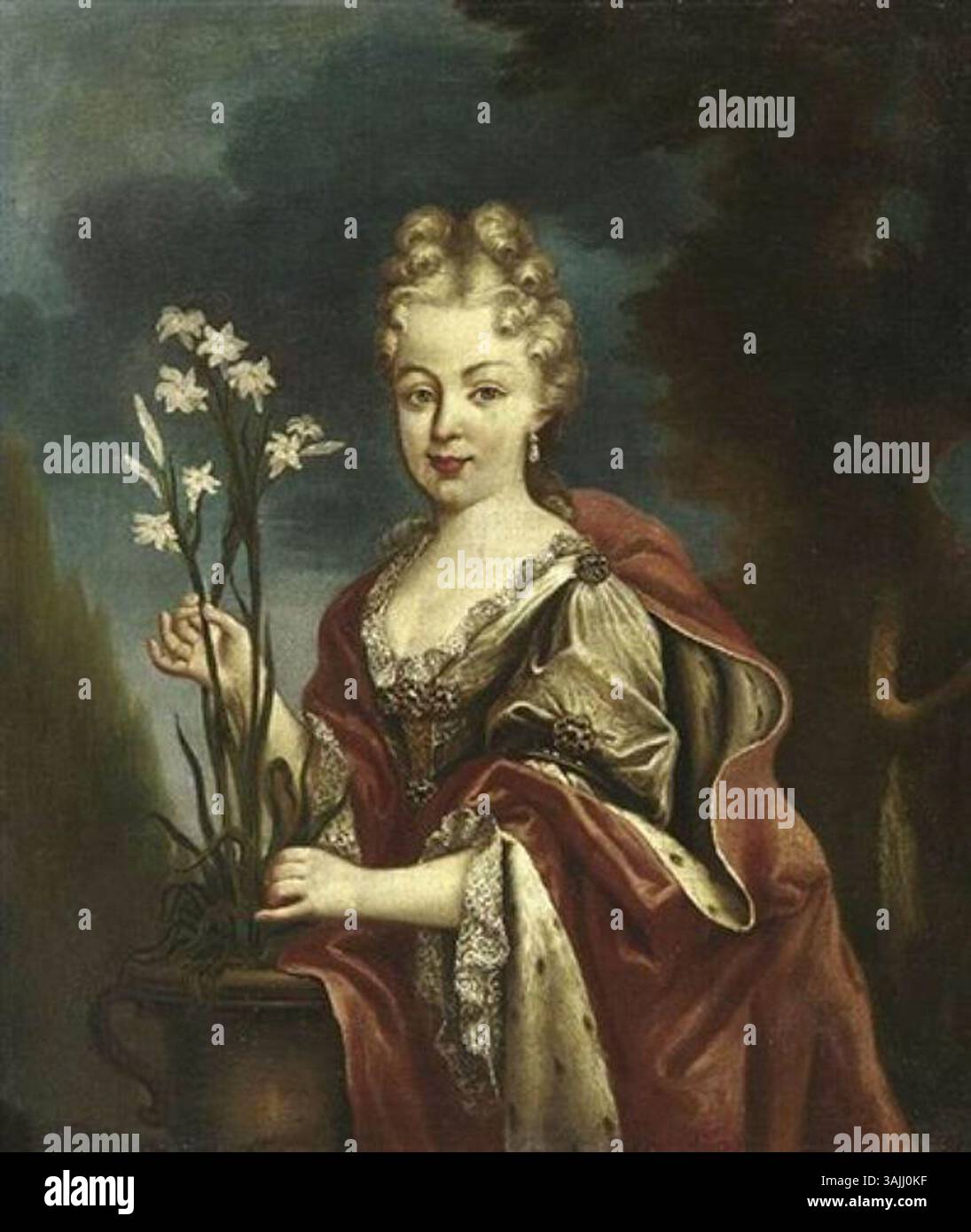 Ce portrait du XVIIIe siècle de l'École française représente une jeune ...