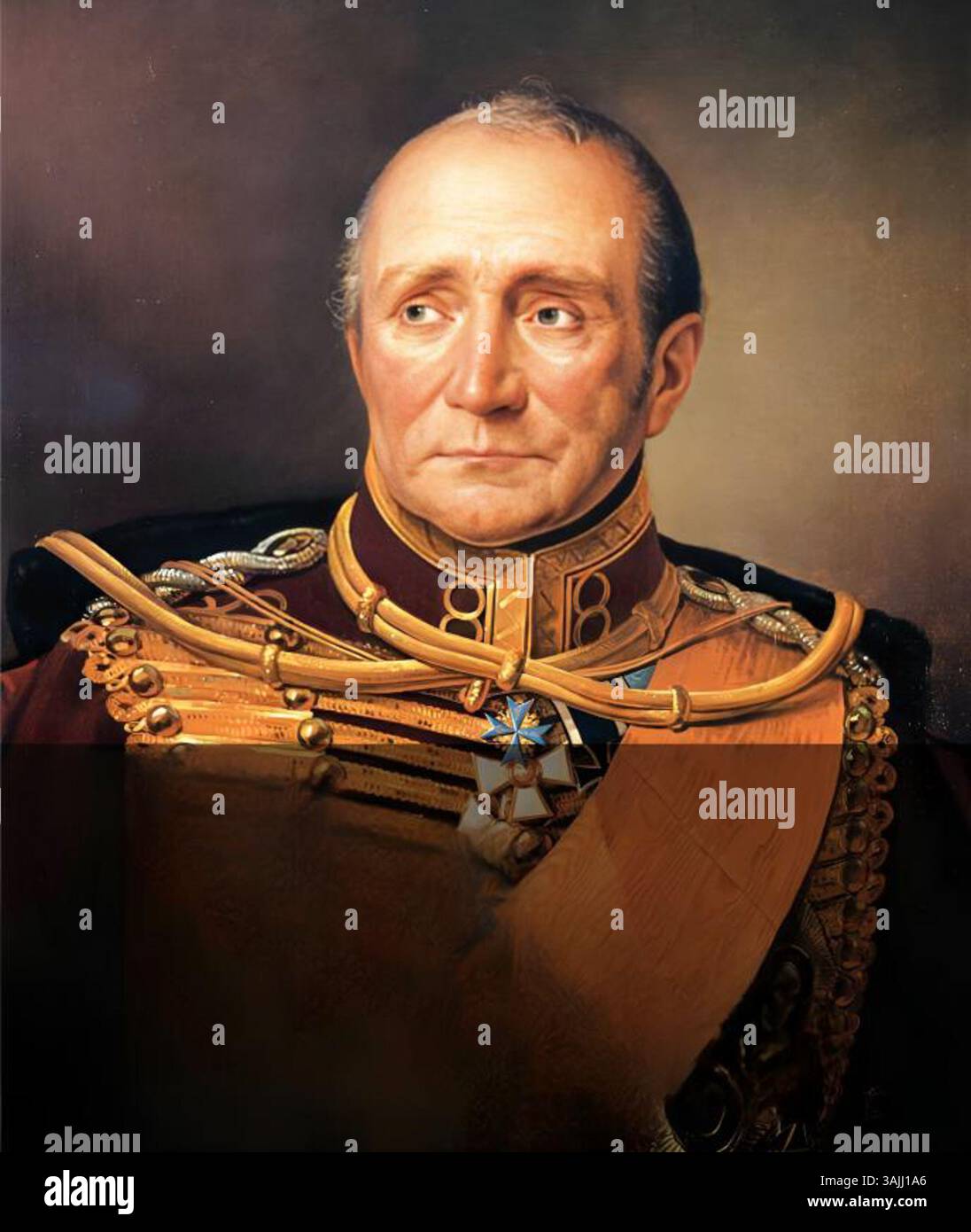 Portrait de Graf von Zieten par Franz Kruger, remasterisé au XIXe ...