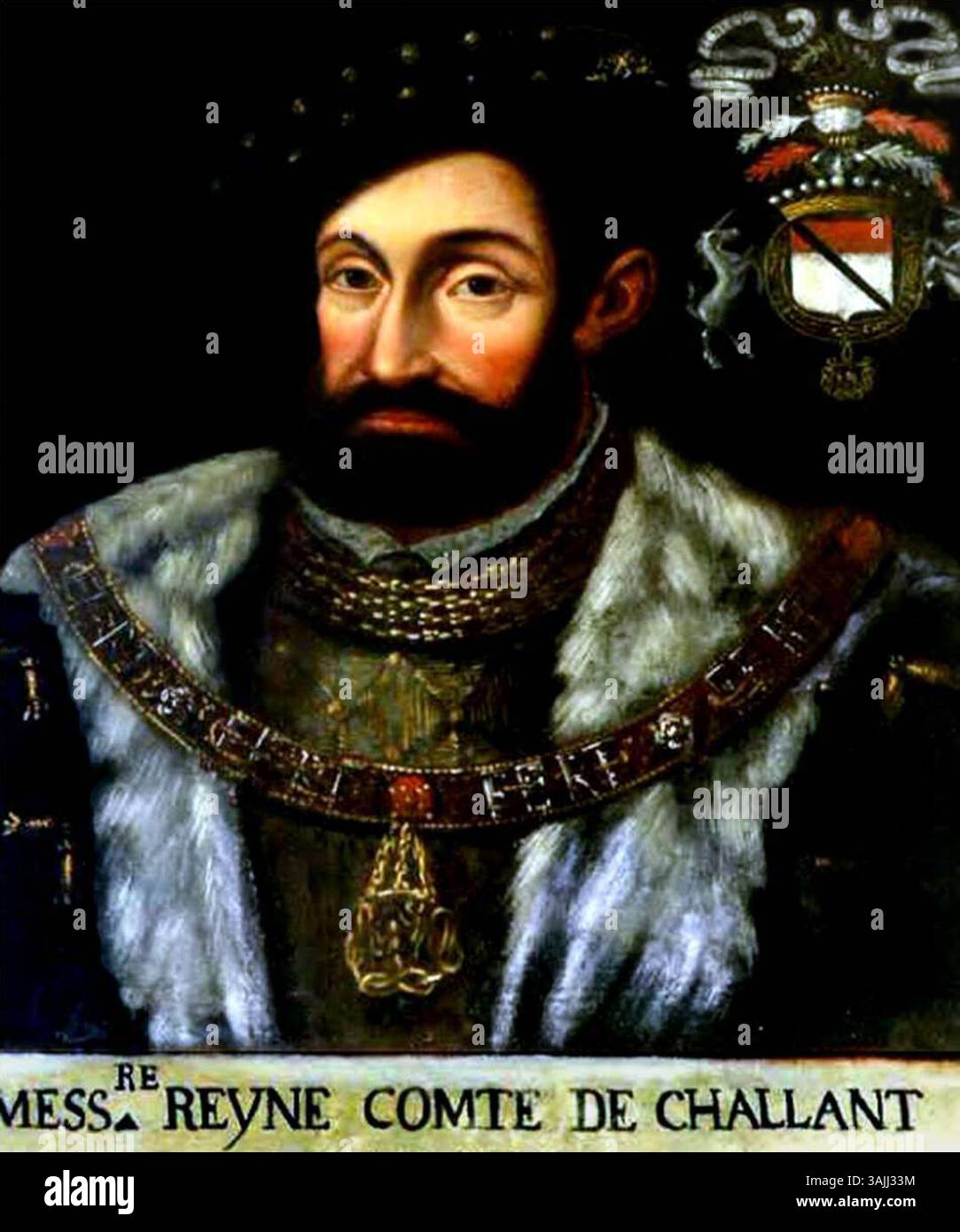 Ce portrait du XVIe siècle représente Renato de Challant, une figure ...