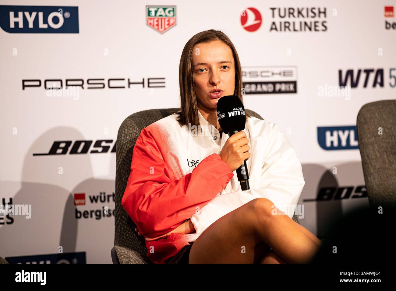 IgA Swiatek (POL) beim interview GER, Porsche Tennis Grand Prix GP Stuttgart 2025, WTA500, 14.04 ...