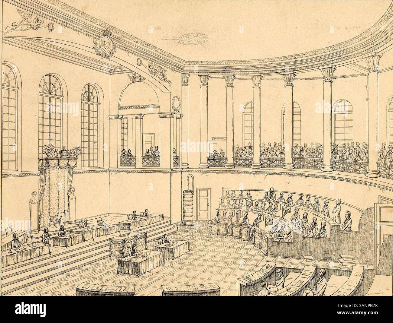 Le tableau Badische Ständeversammlung de 1840 représente un individu ...